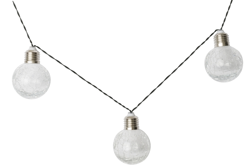 Solar Crackle Glass Ball String Light